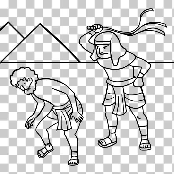 Free: SVG Egyptian slave driver and slave - nohat.cc