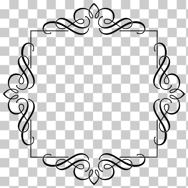 Free: SVG Fancy Flourish Frame Rectangular Shape - nohat.cc