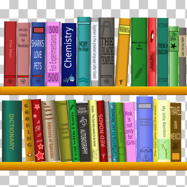 Free: SVG Filled book shelf - nohat.cc