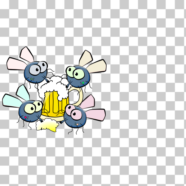 Free: SVG Flies drinking beer vector illustration - nohat.cc