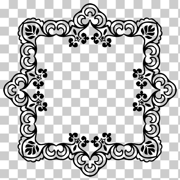 Free: SVG Floral square frame - nohat.cc
