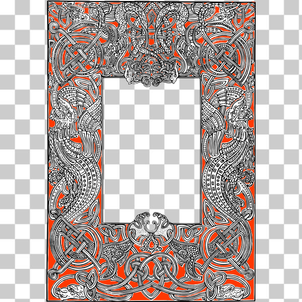 Free: SVG Frame rectangular red and black - nohat.cc