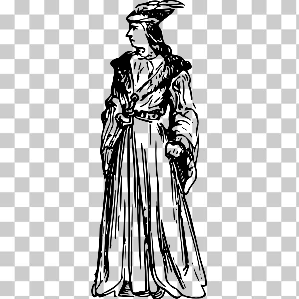 Free: SVG French woman from medieval times - nohat.cc