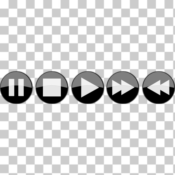 Free: SVG Glossy media player buttons - Inverted - nohat.cc