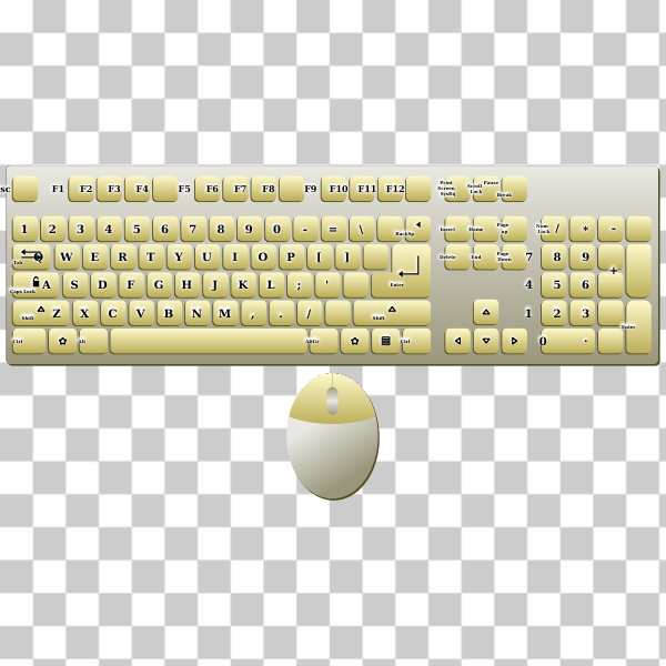 Free: SVG Golden keyboard and mouse vector image - nohat.cc