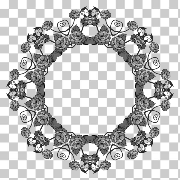 Free: SVG Gray rose wreath - nohat.cc
