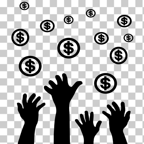 Free: SVG Hands reaching money vector silhouette - nohat.cc