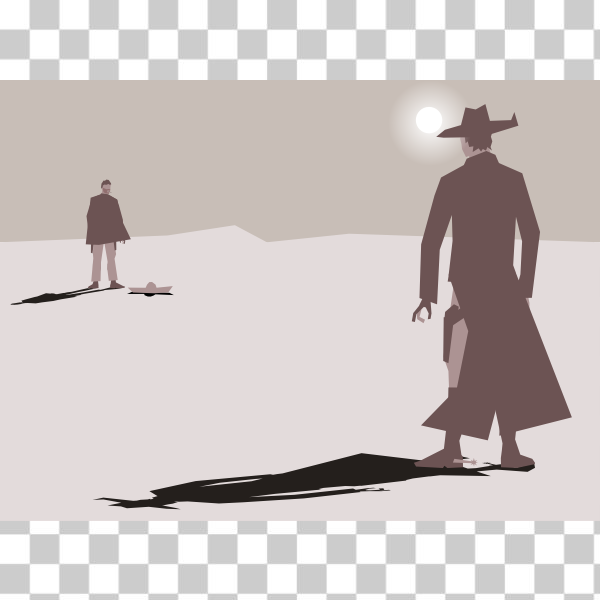 Free: SVG High noon western showdown vector graphics - nohat.cc