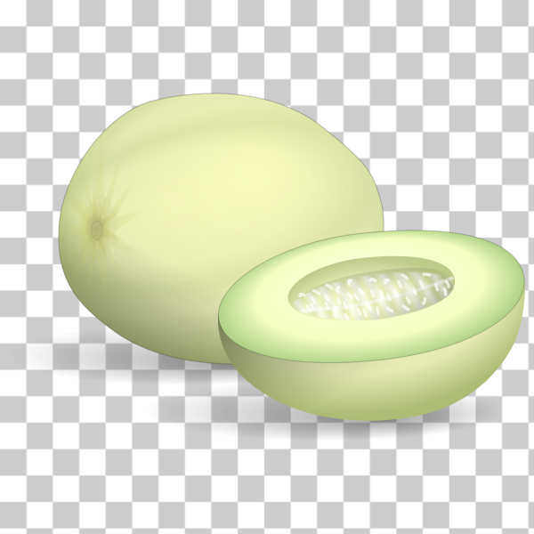 Free: SVG Honeydew melon whole and half vector clip art - nohat.cc