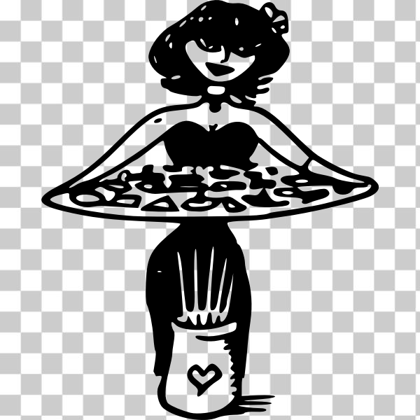 Free: SVG Hostess holding a platter of food - nohat.cc