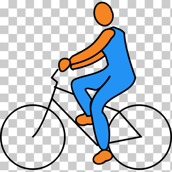 Free: SVG Human figure riding a bike vector image - nohat.cc