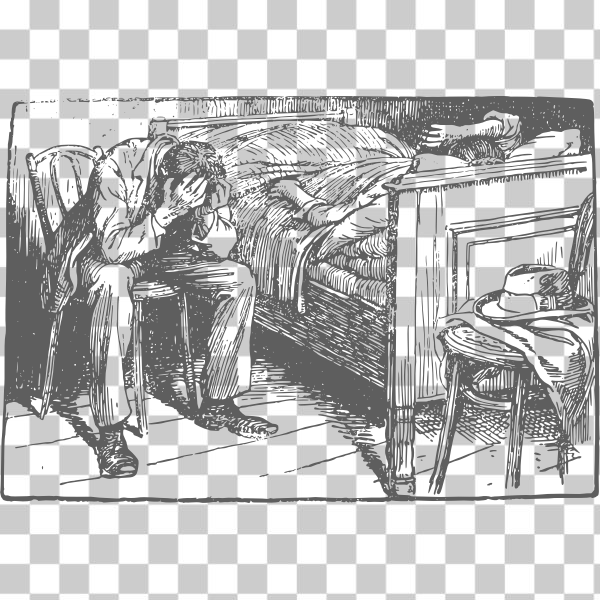 Free: SVG Ill woman lying inn bed vector clip art - nohat.cc