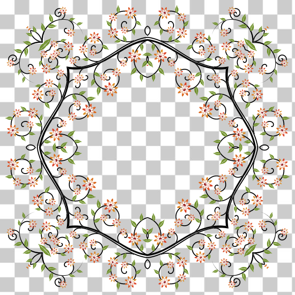 Free: SVG Image of posh floral patterned frame - nohat.cc