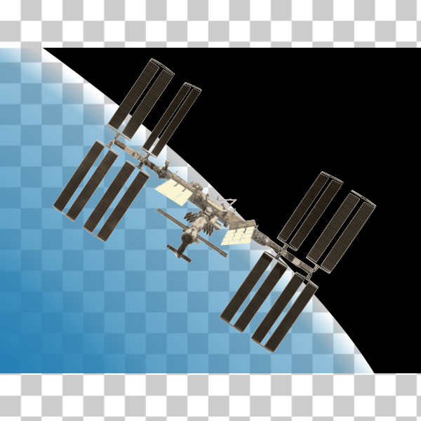 Free: SVG International Space Station with Earth vector illustration ...