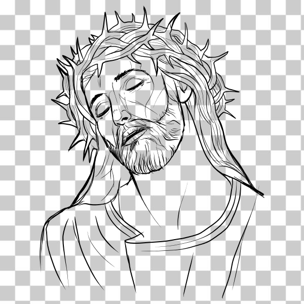 Free: SVG Jesus Christ outline illustration - nohat.cc