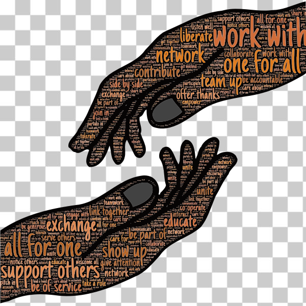 Free: SVG Joining hands with typography - nohat.cc