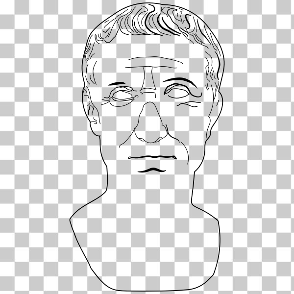 Free: SVG Julius Caesar bust line art - nohat.cc
