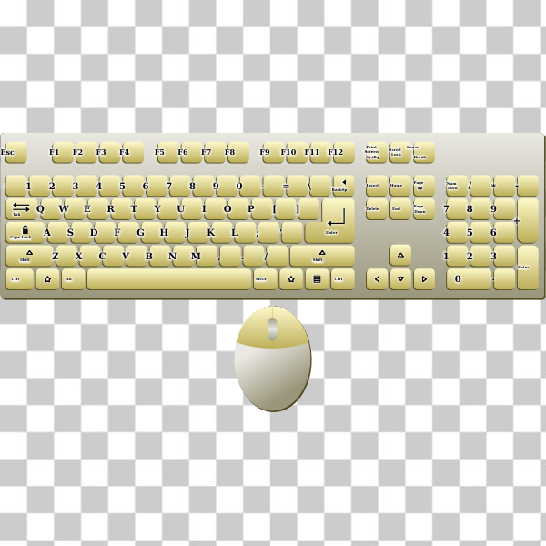Free: SVG Keyboard and mouse topview vector image - nohat.cc