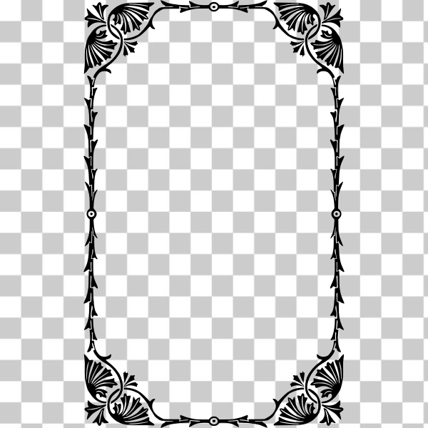 Free: SVG Leafy Frame rectangular black - nohat.cc