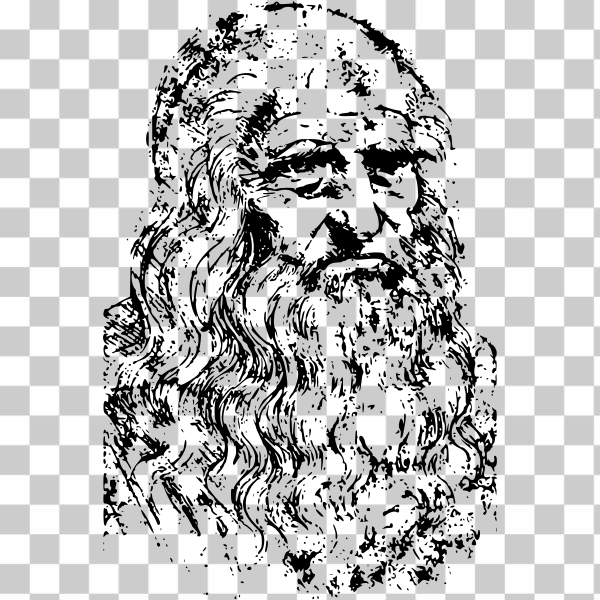 Free: SVG Leonardo da Vinci portrait vector image - nohat.cc