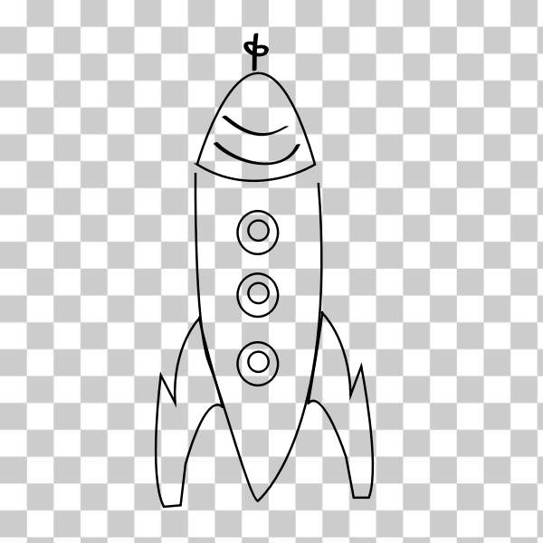 Free: SVG Line art rocket vector drawing - nohat.cc