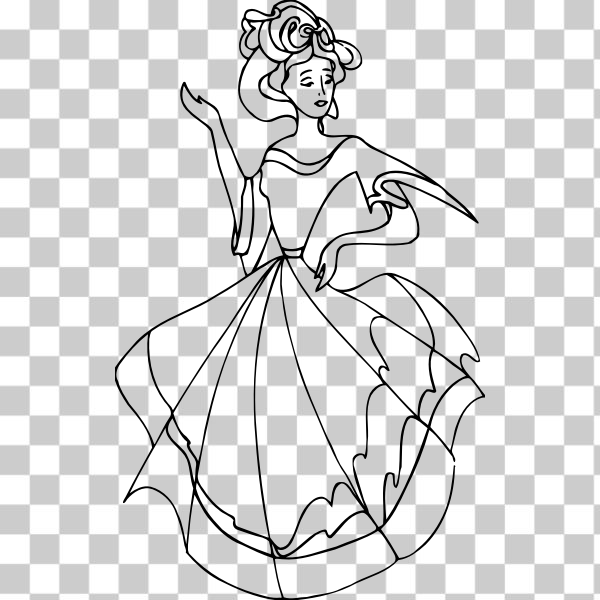 Free: SVG Line drawing lady - nohat.cc