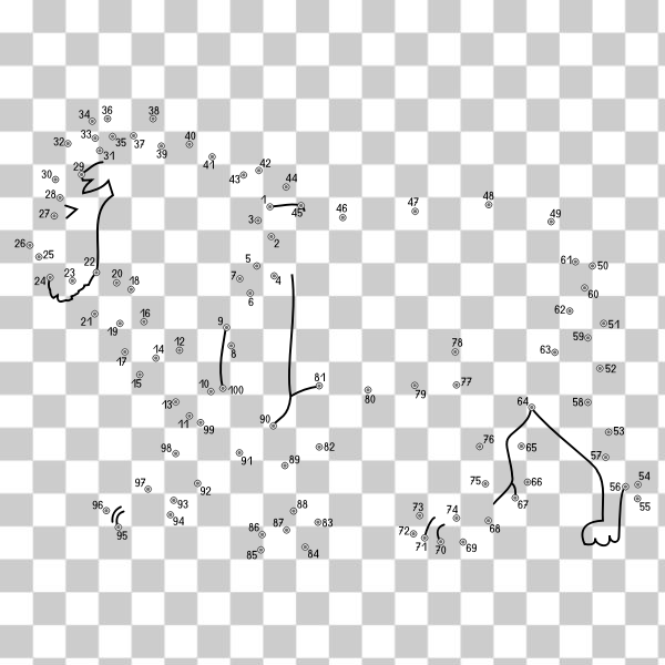 Free: SVG Lion connect the dots vector image - nohat.cc