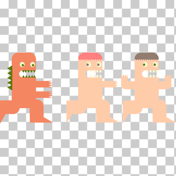 Free: SVG Little monster in chase - nohat.cc