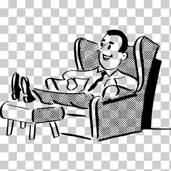 Free: SVG Man sitting down comfortably vector image - nohat.cc