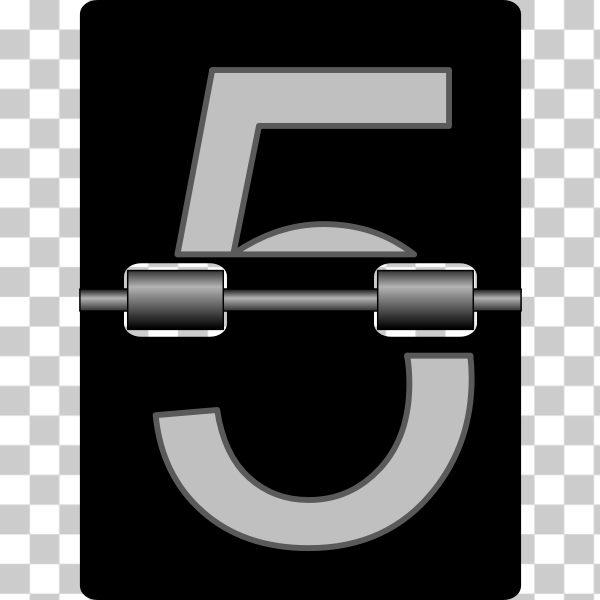 Free: SVG Mechanical alarm clock number five tile vector clip art ...