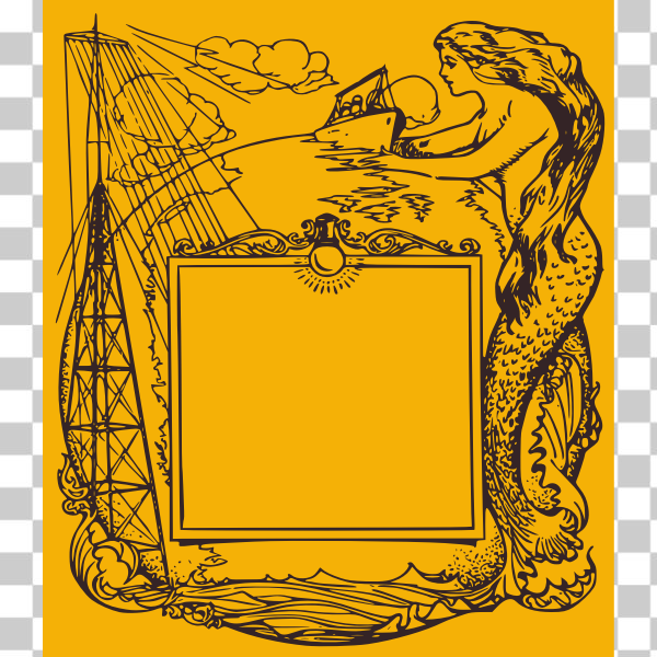 Free: SVG Mermaid frame - nohat.cc