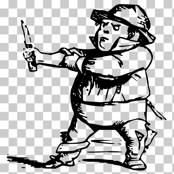 Free: SVG Midget man ready to fight vector illustration - nohat.cc