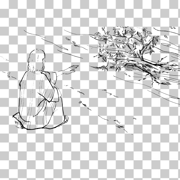 Free: SVG Moses and burning bush vector image - nohat.cc