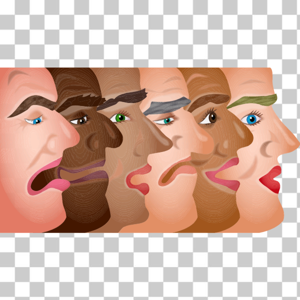 Free: SVG Multicultural faces - nohat.cc