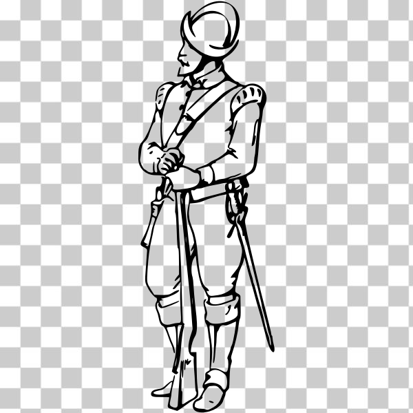 Free: SVG Musketeer drawing - nohat.cc