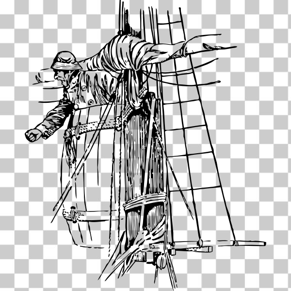 Free: SVG Navy soldier shouting order from foremast vector drawing ...