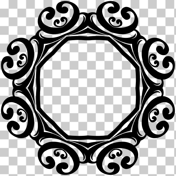 Free: SVG Octagonal Frame Floral Pattern - nohat.cc