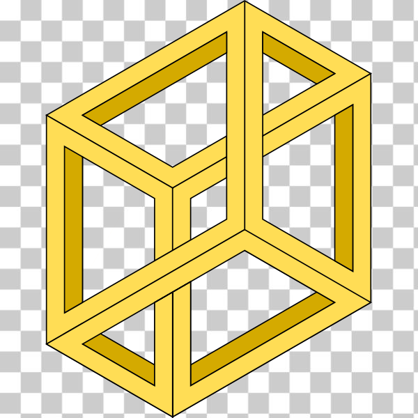 Free: SVG Optical illusion of an impossible box vector graphics - nohat.cc