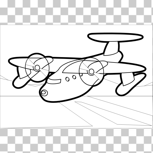Free: SVG Outline vector drawing of propeller airplane - nohat.cc