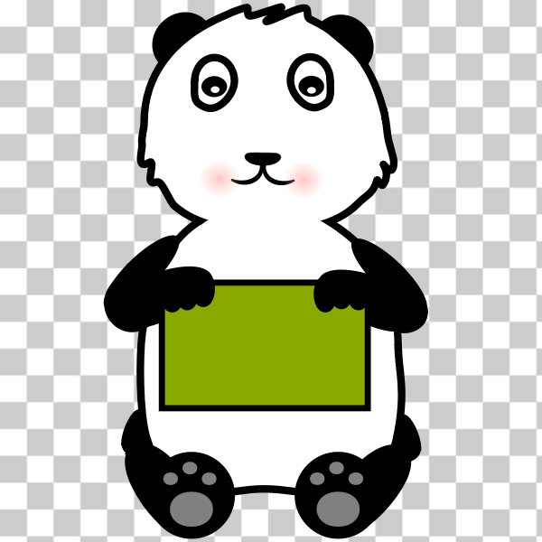 Free: SVG Panda holding a sign vector clip art - nohat.cc