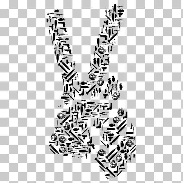 Free: SVG Peace symbol with deathly weapon - nohat.cc