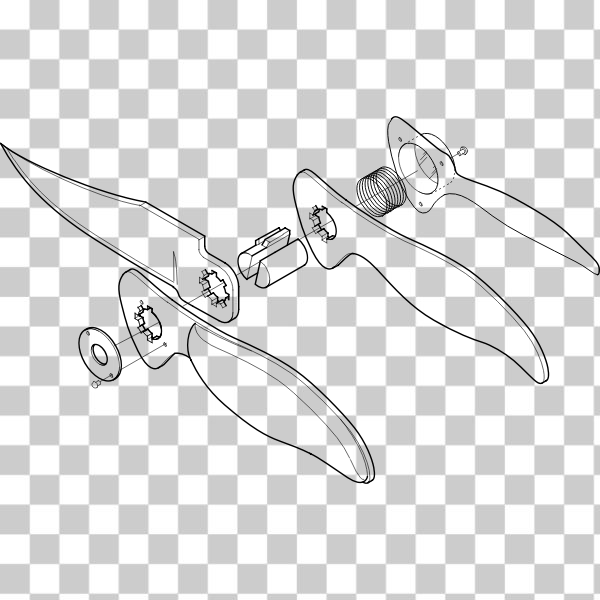 Free: SVG Pocket knife - exploded view vector image - nohat.cc