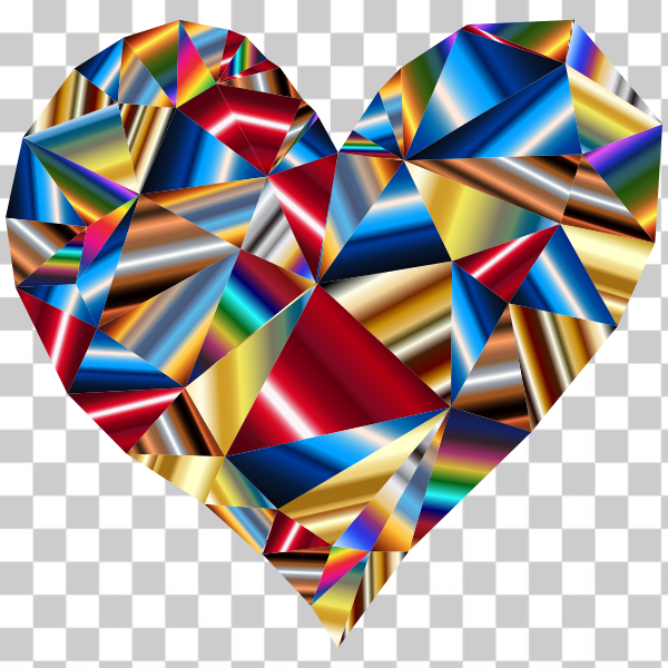Free: SVG Polychromatic Low Poly Heart 2 - nohat.cc