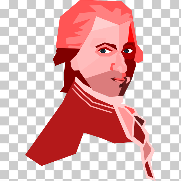 Free: SVG Portrait of Mozart vector drawing - nohat.cc