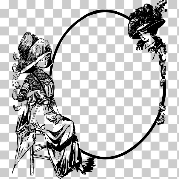 Free: SVG Posh ladies frame vector image - nohat.cc