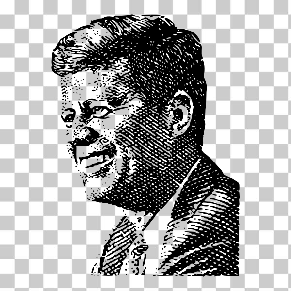 Free: SVG President J F Kennedy portrait vector drawing - nohat.cc