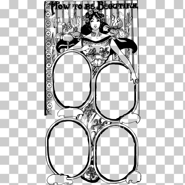 Free: SVG Pretty girl frame - nohat.cc