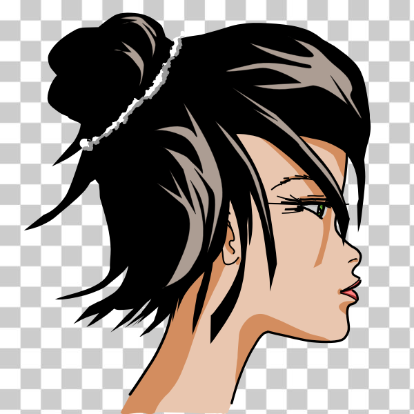Free: SVG Profile of a girl with bangs - nohat.cc