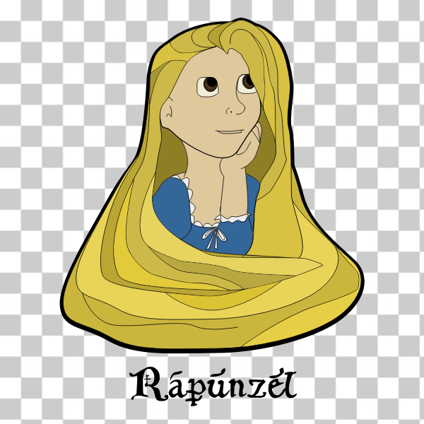 Free: SVG Rapunzel girl vector image - nohat.cc