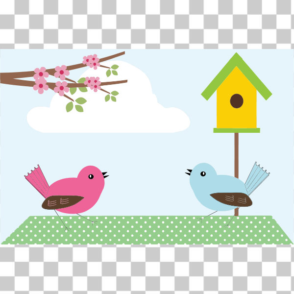 Free: SVG Red and blue bird tweeting drawing - nohat.cc